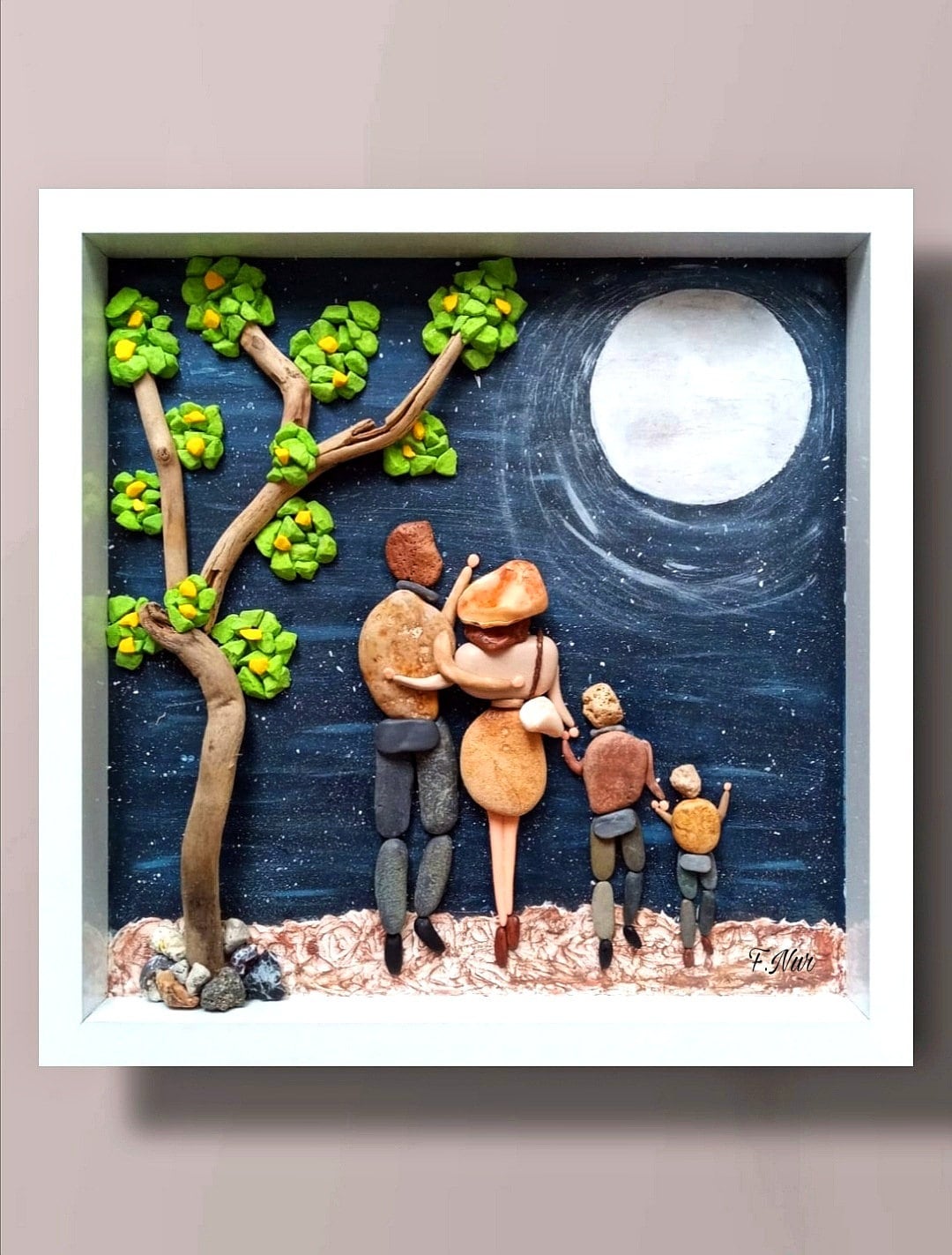 Family Pebble Art, New House Gift, Family Stone Art, Personalized Gift ...