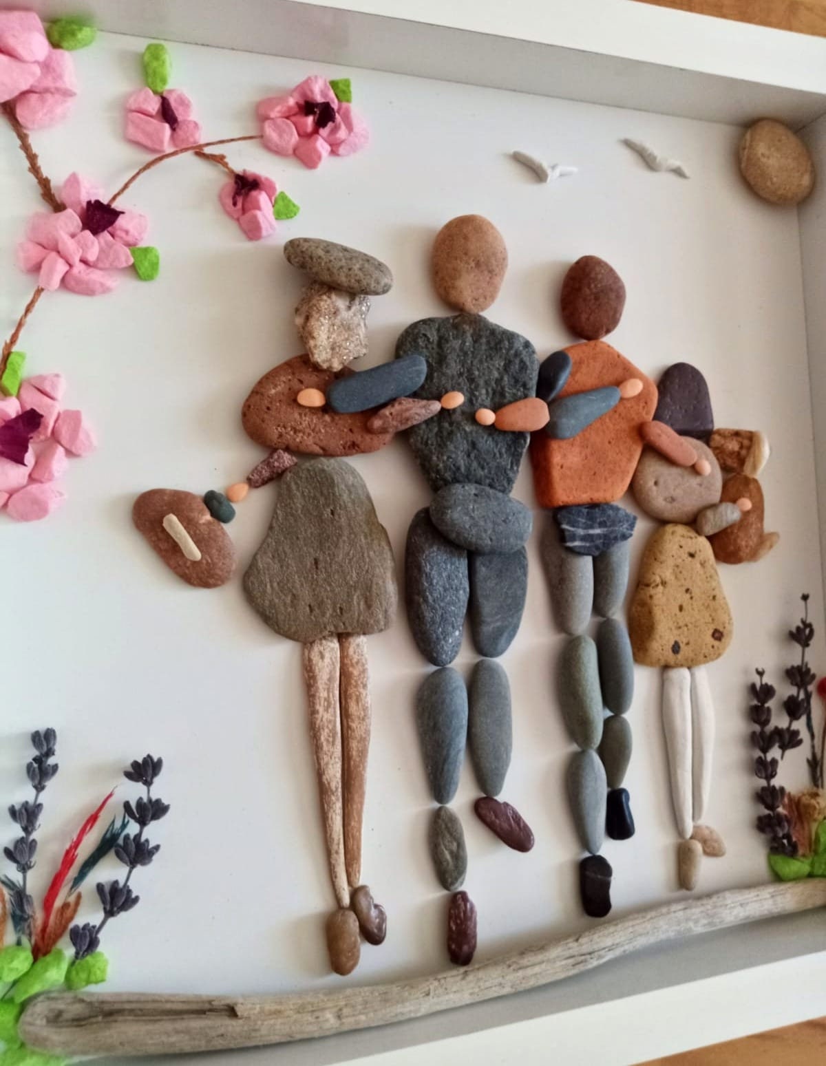 Family Pebble Painting, Pebble People, Rock Art Paintings, Family of 4 ...