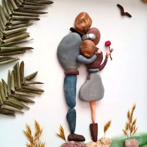 Custom Pebble Picture, Romantic Couple Gift, 10th Wedding Anniversary ...