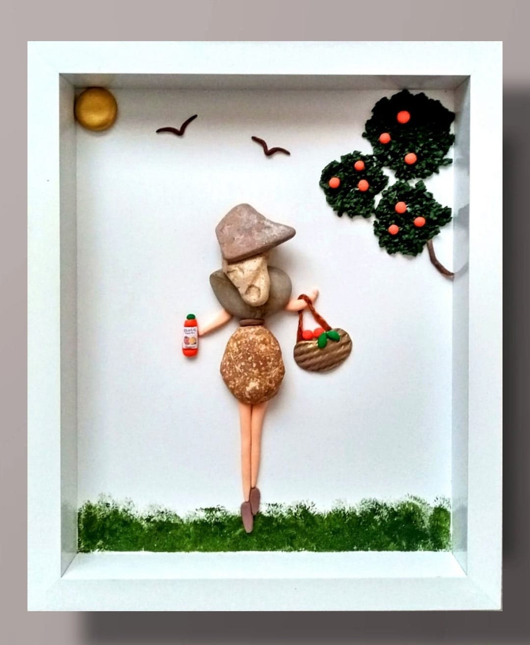 Pebble Artwork, Fruit Basket, Kitchen Wall Decoration, Home Gift ...