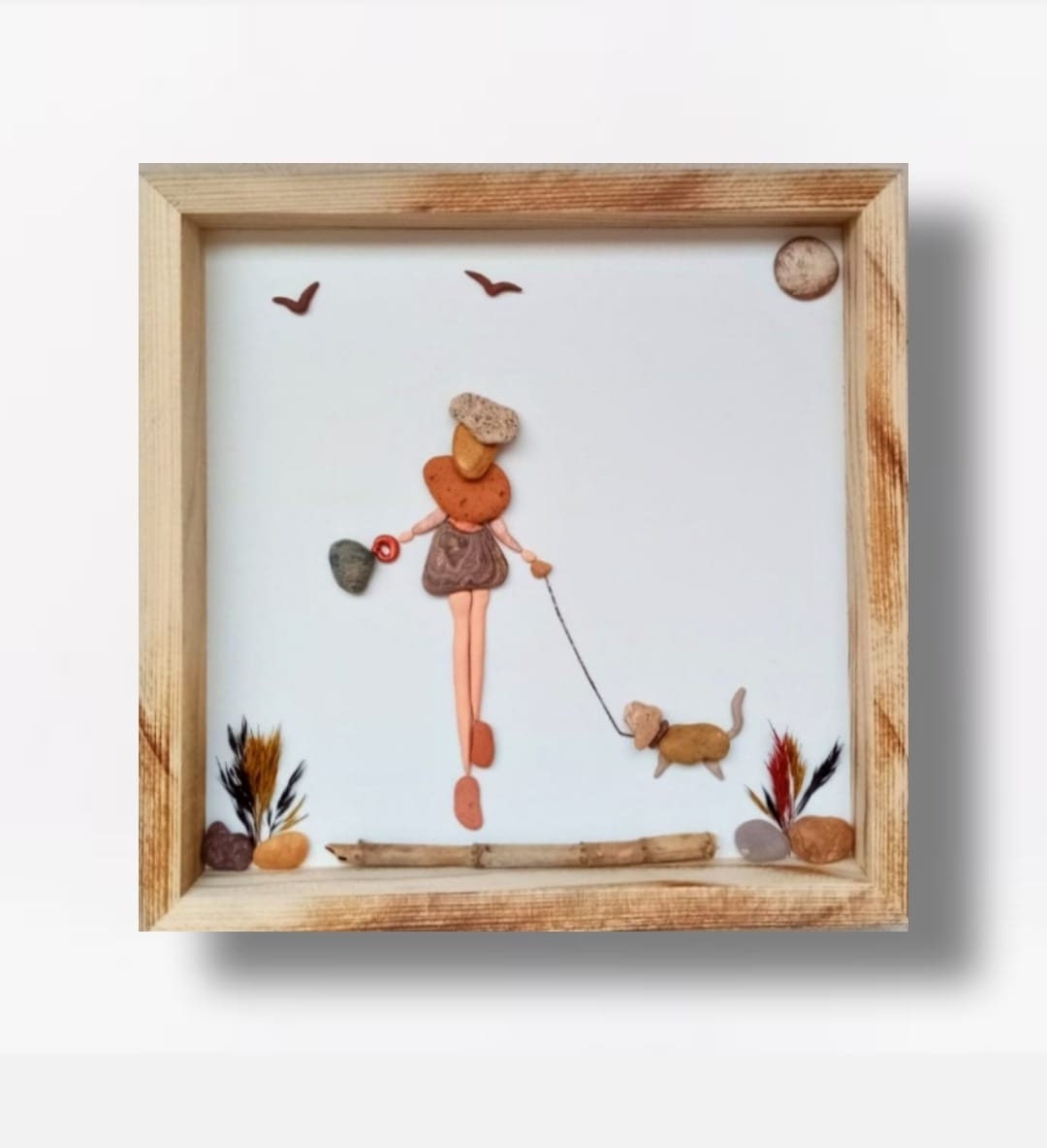 Pebble Art, Pet Portrait, Special Gift for Dog Owner, Human and Pet ...