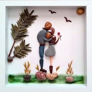 Custom Pebble Picture, Romantic Couple Gift, 10th Wedding Anniversary ...