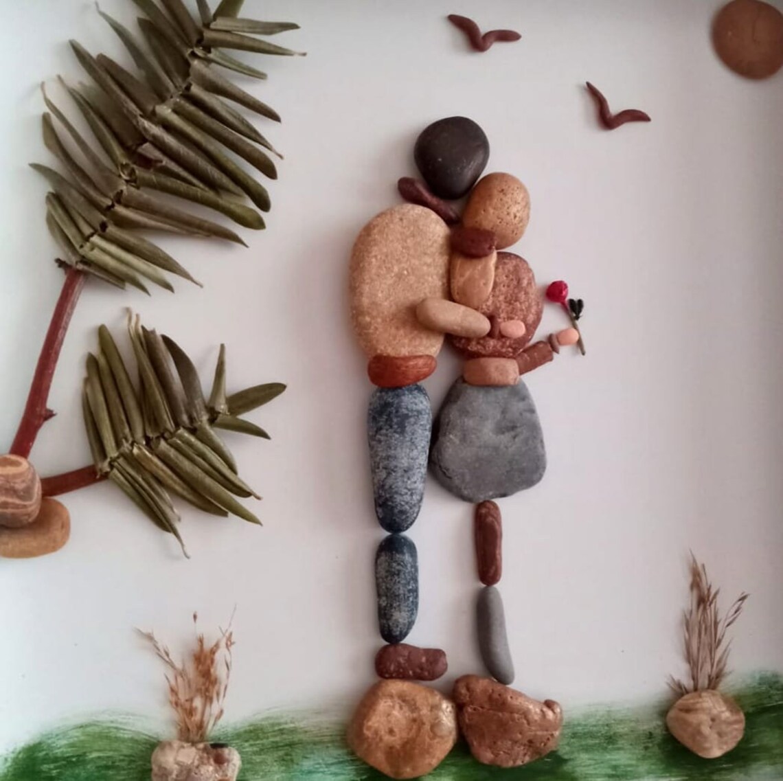 Pebble Art Couple Wedding Gifts for Couple Engagement Gifts - Etsy