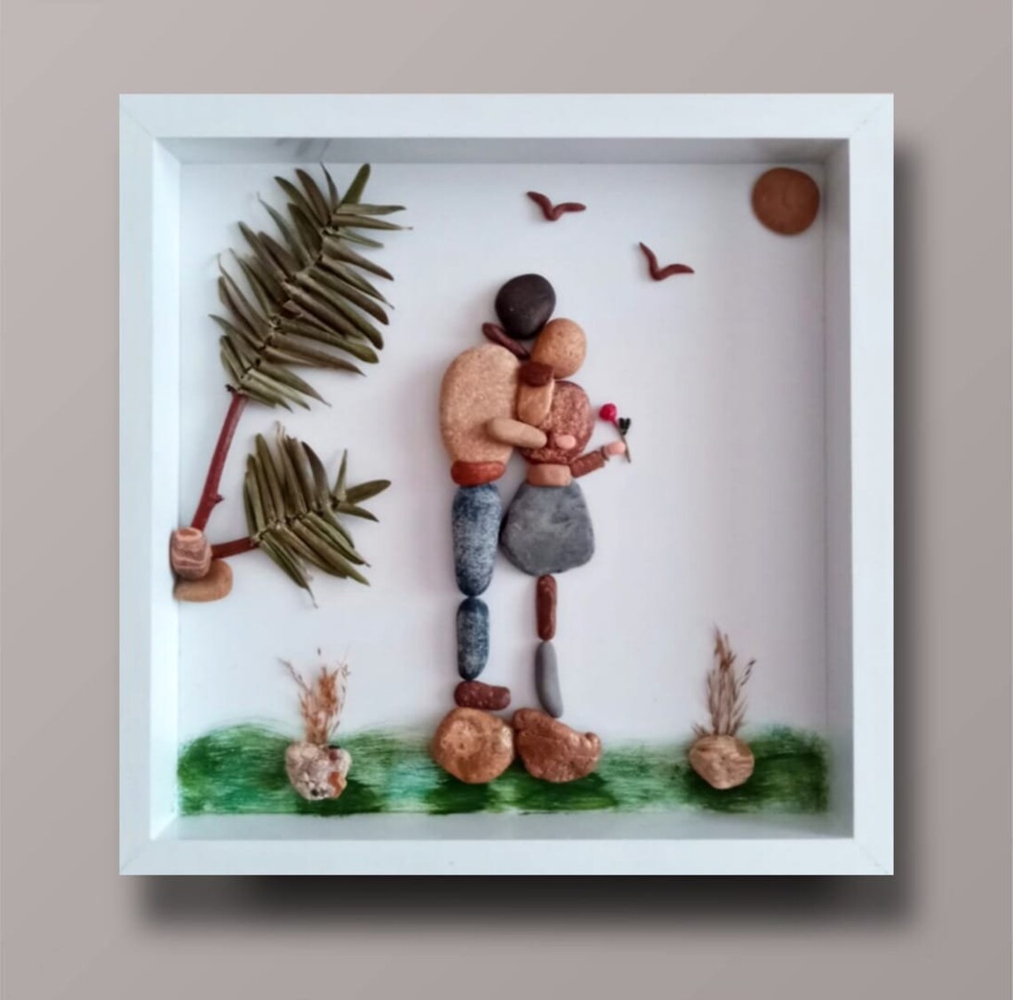 Pebble Art Couple Wedding Gifts for Couple Engagement Gifts - Etsy