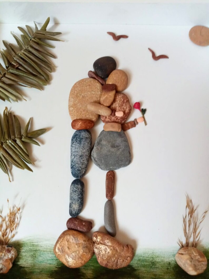 Pebble Art Couple Wedding Gifts for Couple Engagement Gifts - Etsy