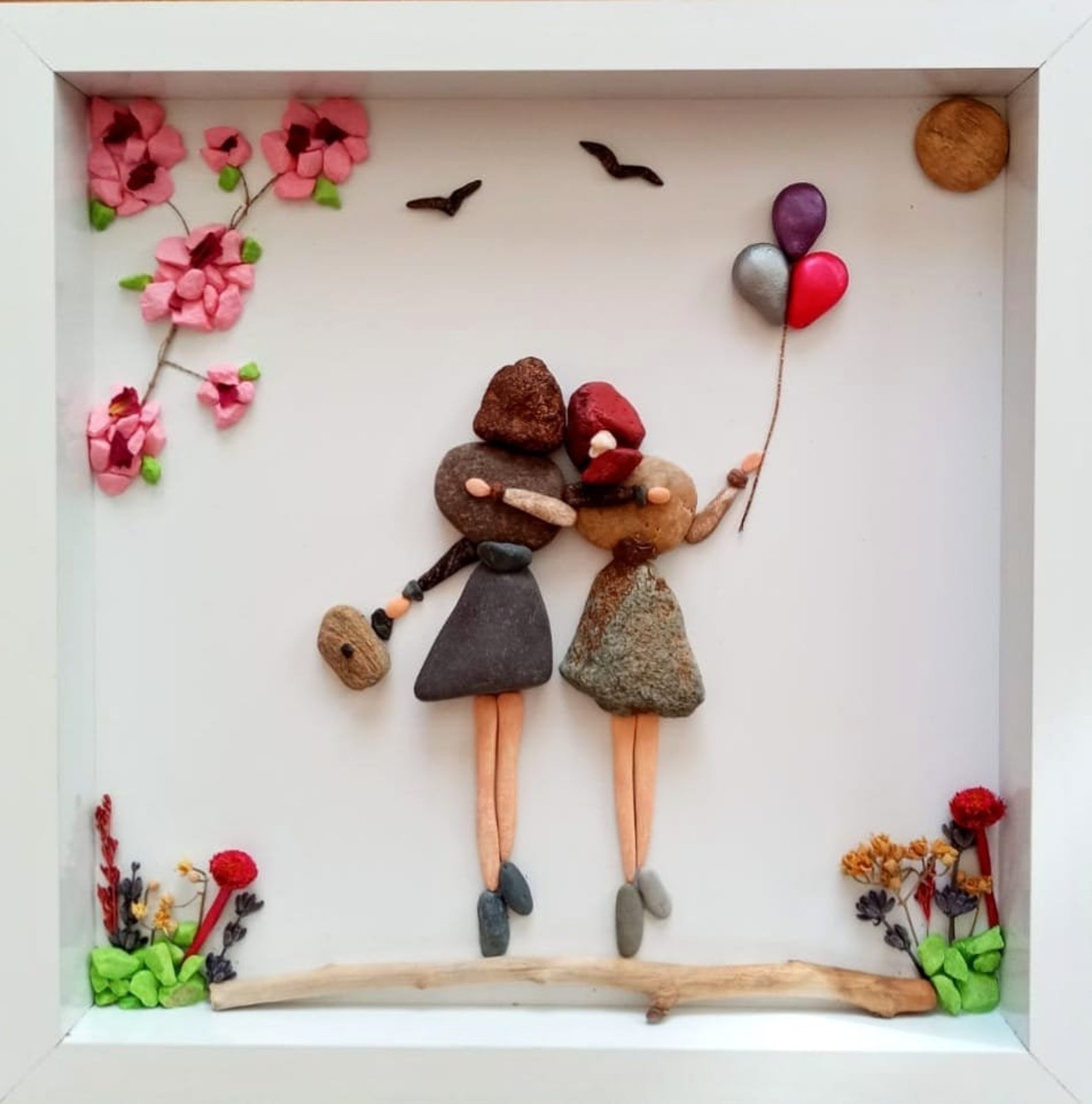 Beautiful Pebble Art Friends Gift, Personalised Best Friends Gift ...