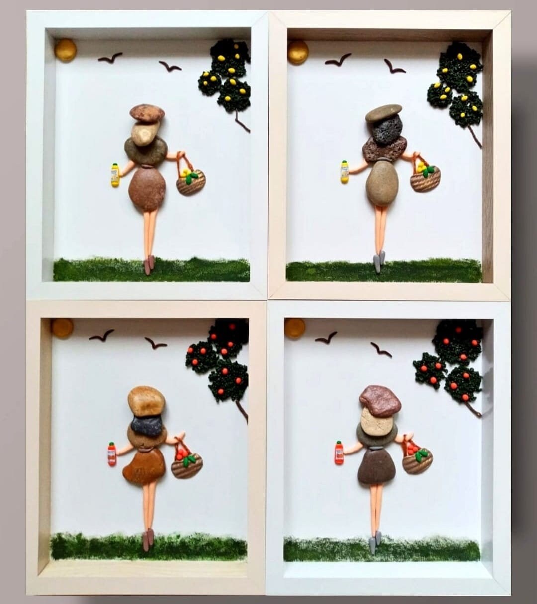 Pebble Artwork Fruit Basket Kitchen Wall Decoration Home - Etsy