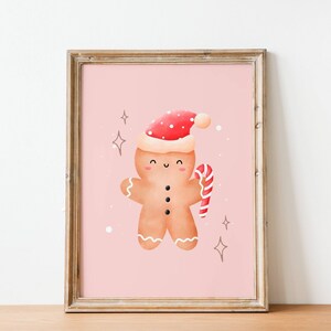Gingerbread Man Wall Art, Holiday Decor, Christmas Prints, Gingerbread ...