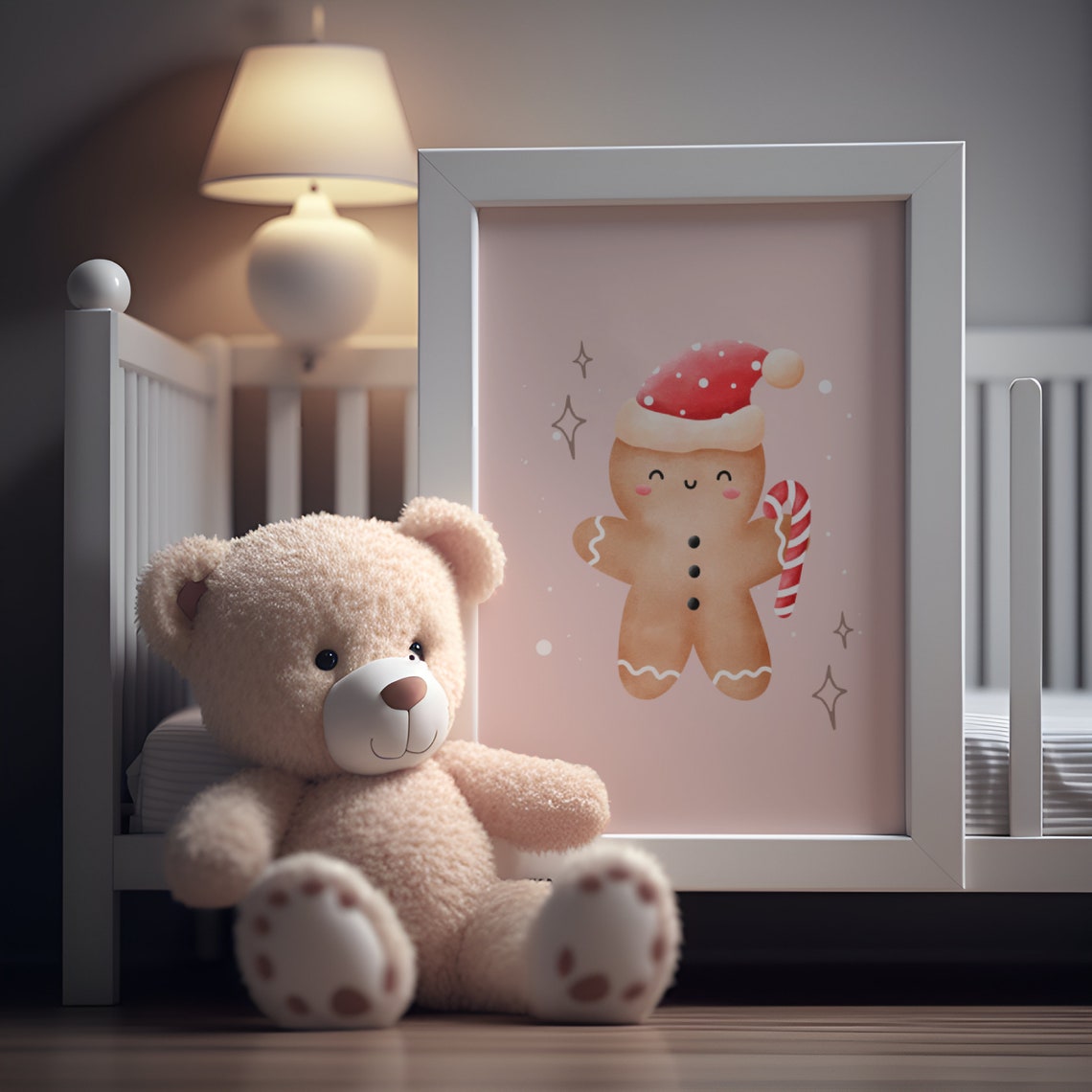 Gingerbread Man Wall Art, Holiday Decor, Christmas Prints, Gingerbread ...