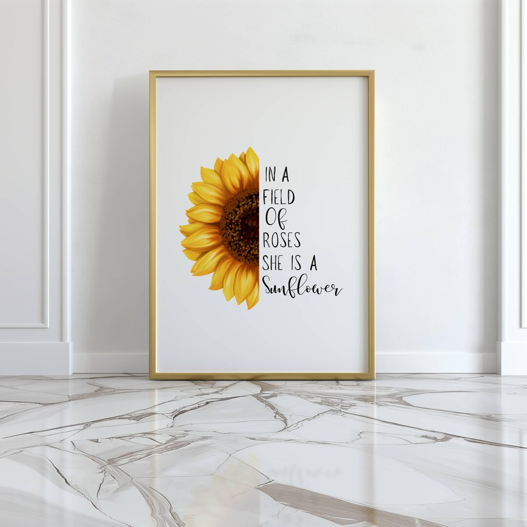 Sunflower Prints, Sunflower Decor, Floral Wall Art, Sunflower Wall Art ...