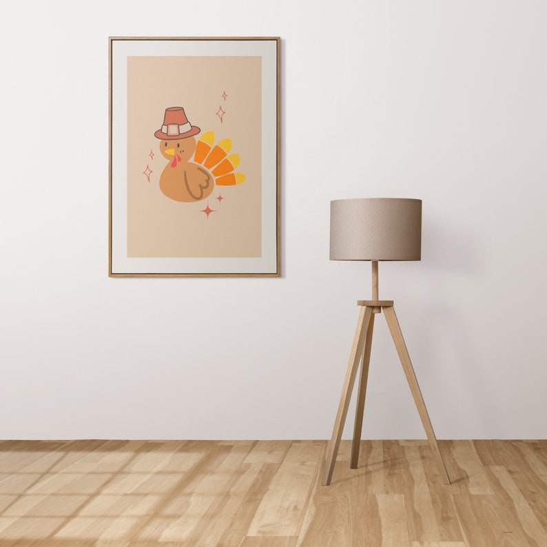 Thanksgiving Wall Art Print Turkey Decor Cute Turkey Wall - Etsy