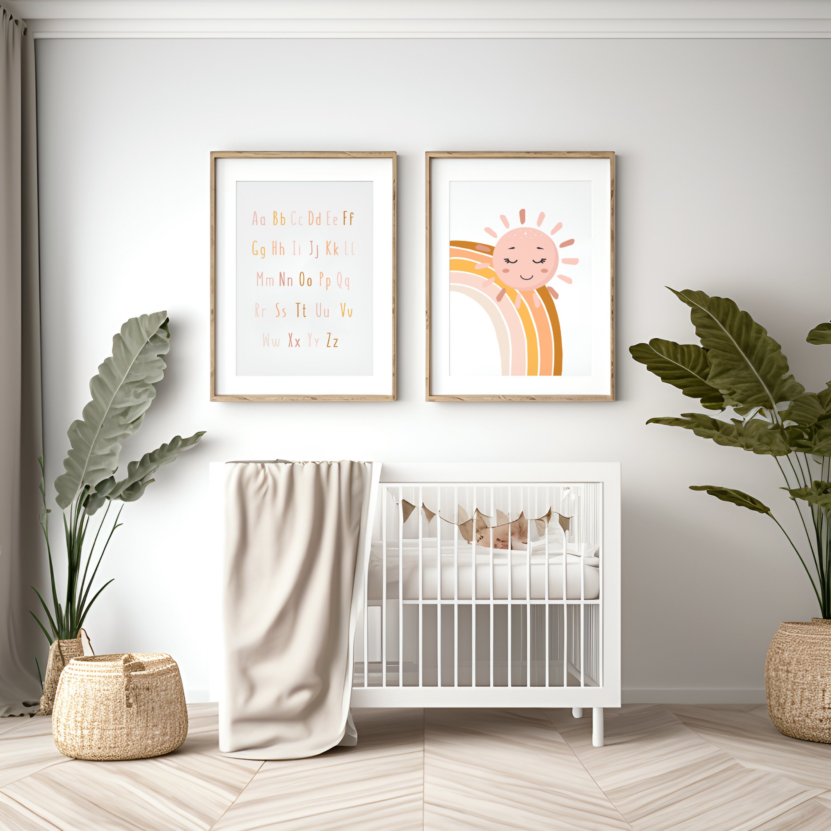 Boho Alphabet Print, Alphabet Decor, Alphabet Wall Art, Boho Nursery ...