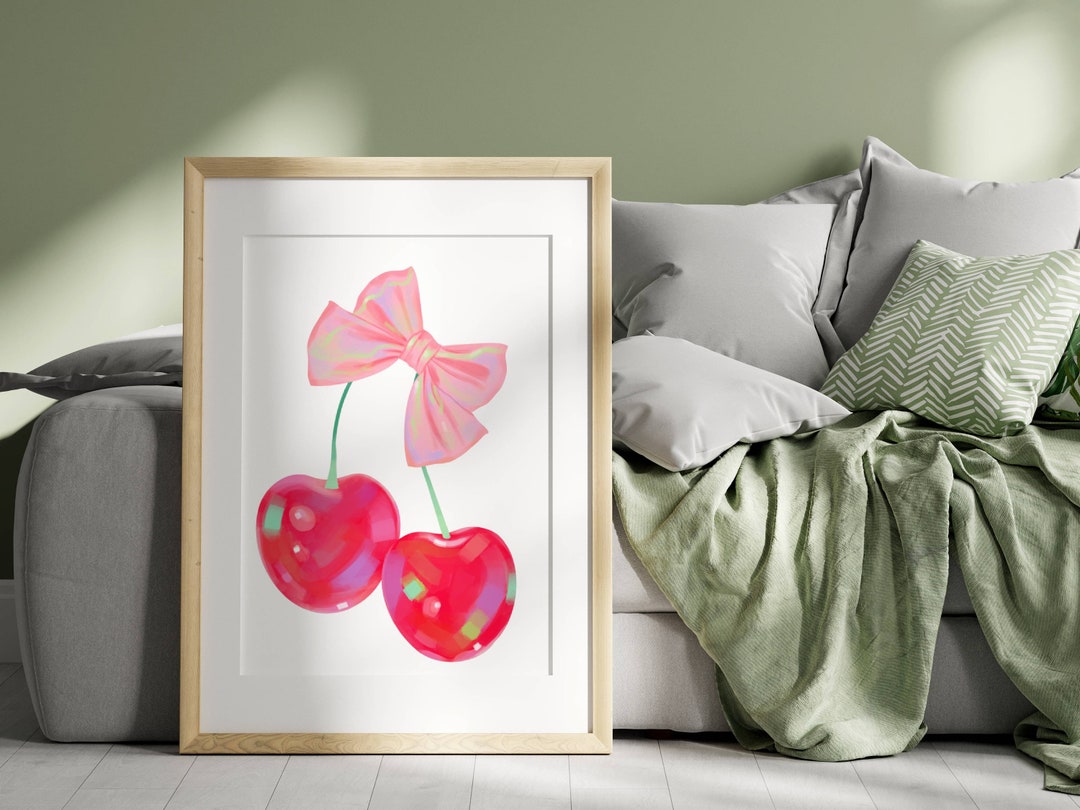 Cherry Print, Cherry Decor, Cherry Wall Art, Cherry Printable, Fruit ...