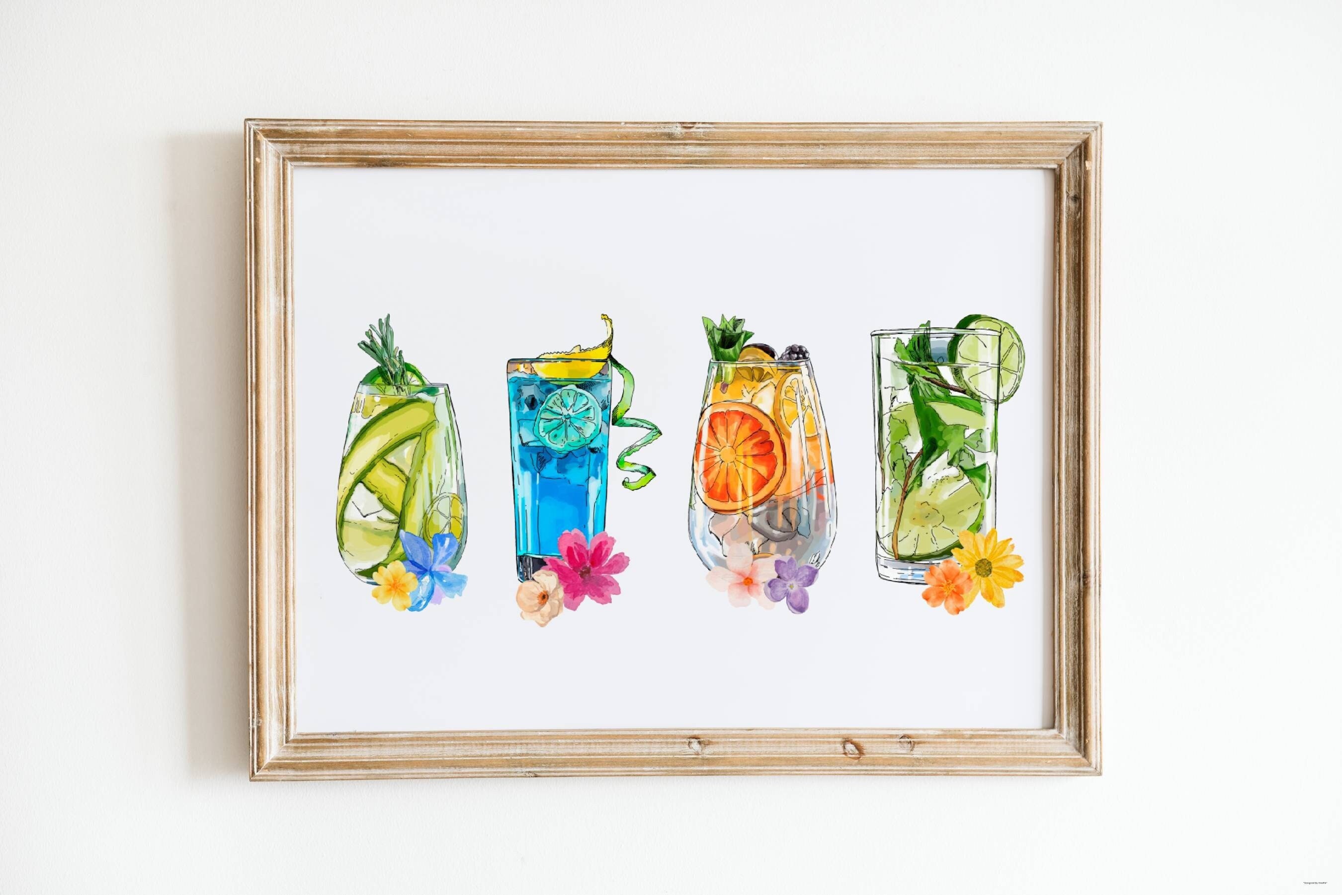 Cocktail Prints, Cocktail Wall Decor, Bar Cart Wall Art, Bar Cart ...