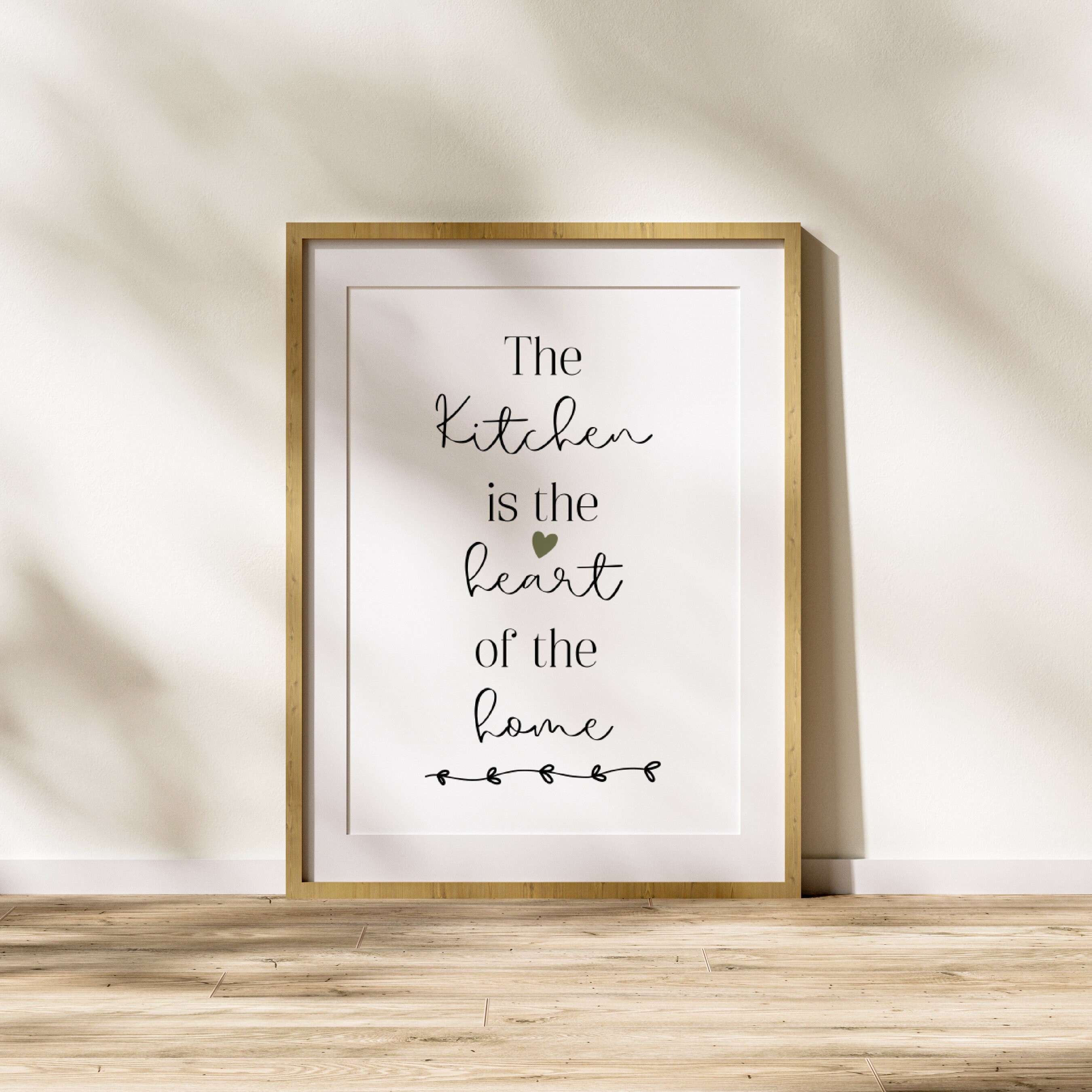 The Kitchen is the Heart of the Home Print, Kitchen Decor, Kitchen ...