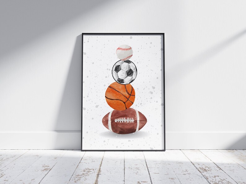 Sports Wall Art Sports Prints Boy Decor Boy's Room - Etsy
