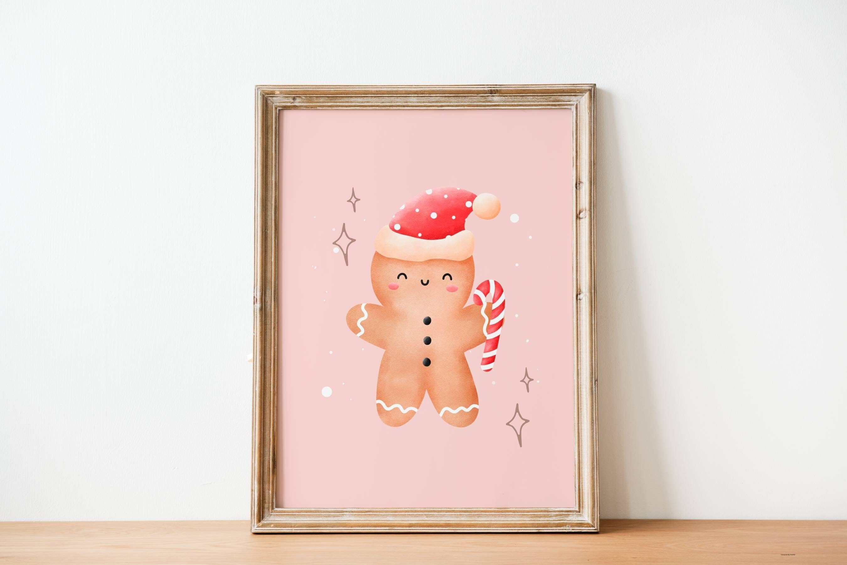 Gingerbread Man Wall Art, Holiday Decor, Christmas Prints, Gingerbread ...