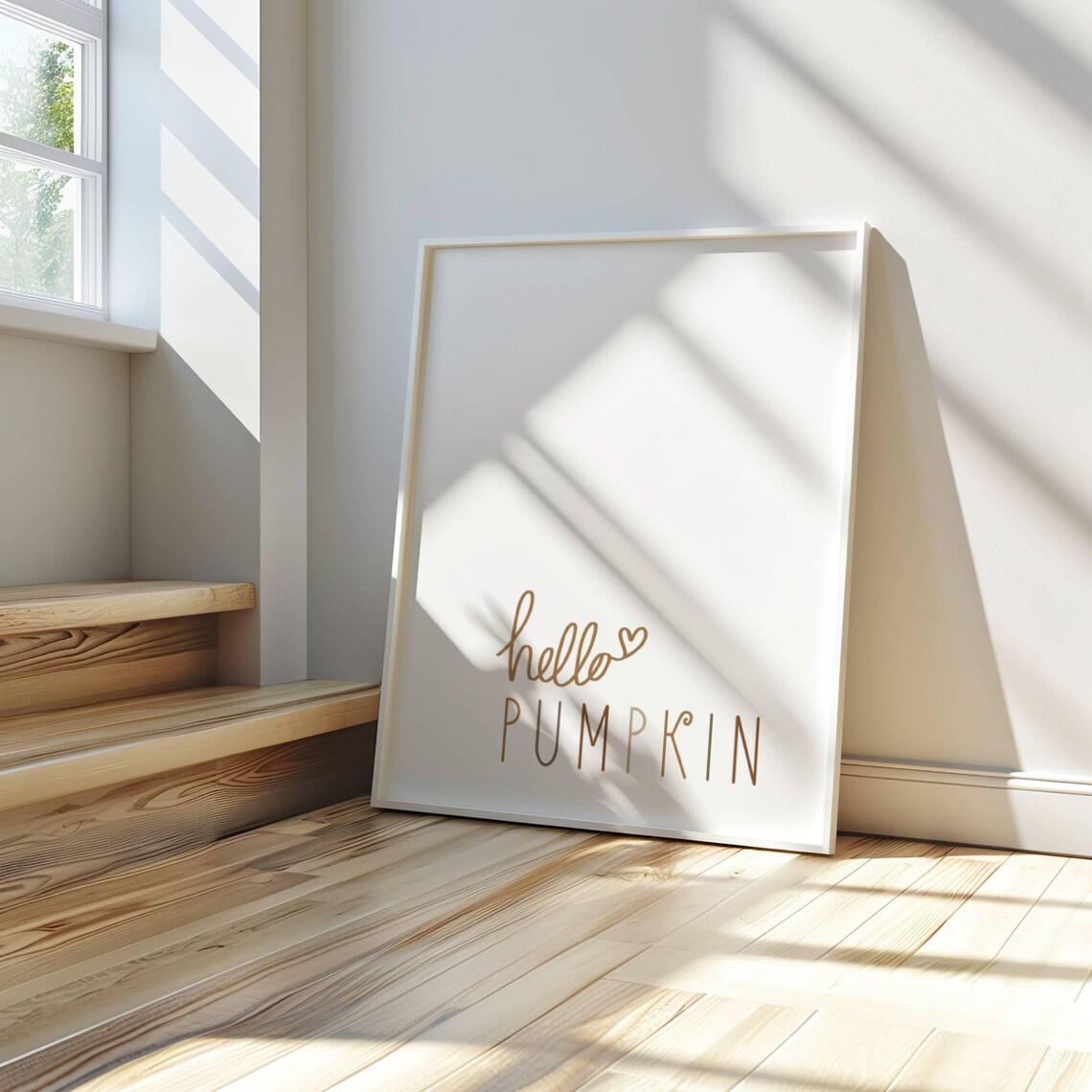 Hello Pumpkin Printable, Hello Pumpkin Wall Art Print, Fall Home Decor, Pumpkin Wall Decor ...