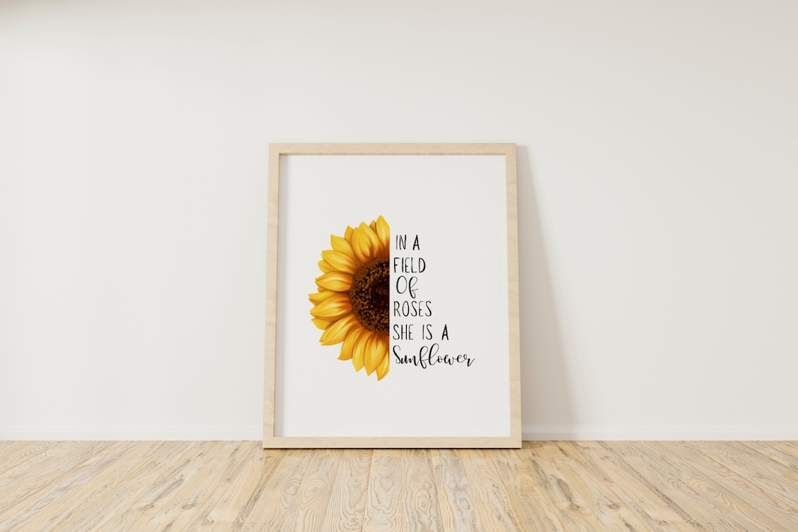 Sunflower Prints, Sunflower Decor, Floral Wall Art, Sunflower Wall Art ...