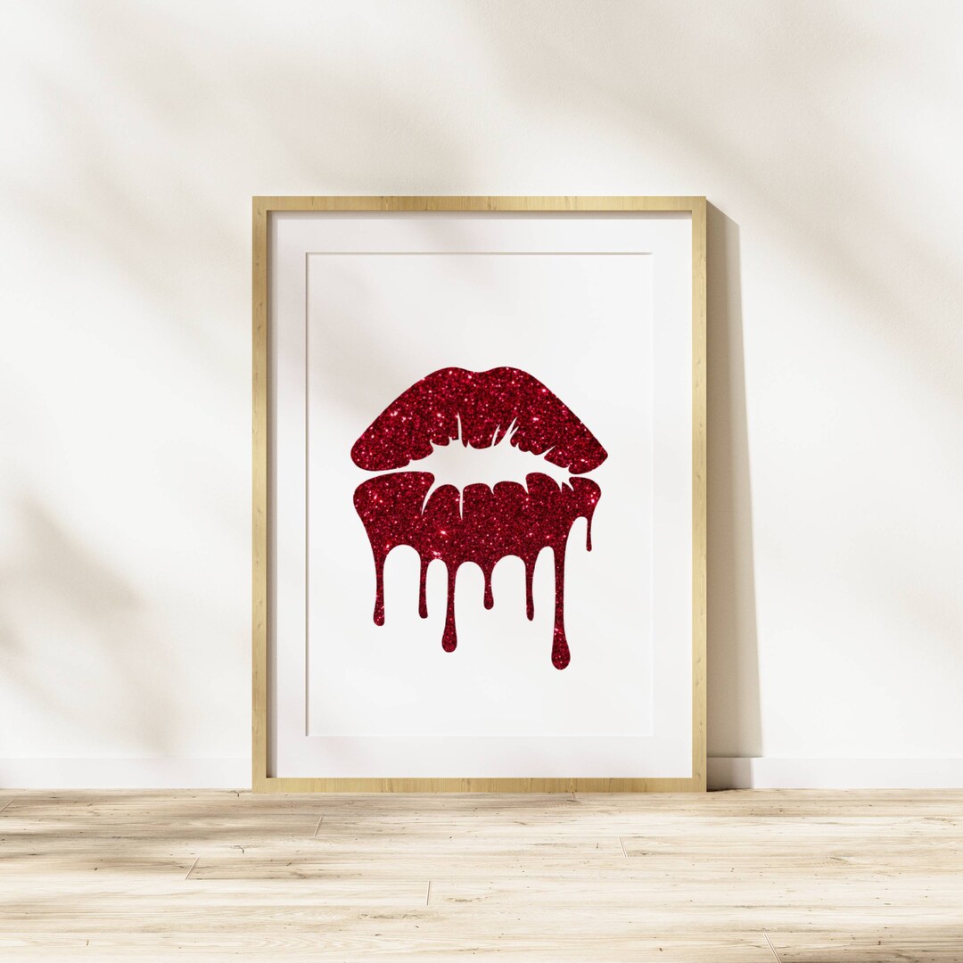 Red Lips Prints, Lips Print, Trendy Art, Trendy Print, Makeup Room ...