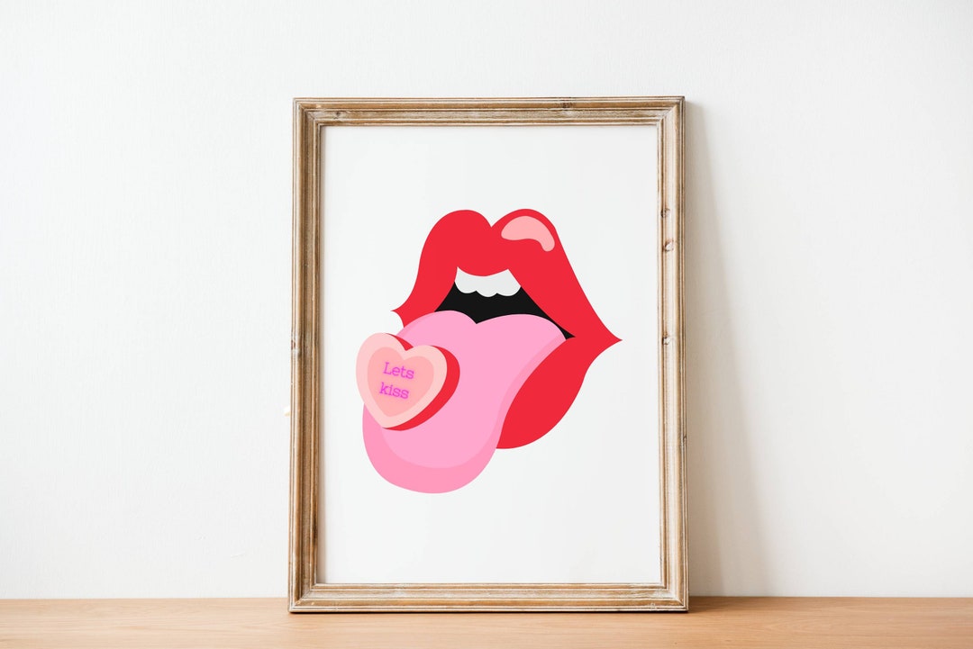 Kiss Me Print, Kiss Me Decor, Valentine's Print, Valentine's Decor ...