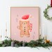 Gingerbread Man Wall Art, Holiday Decor, Christmas Prints, Gingerbread ...