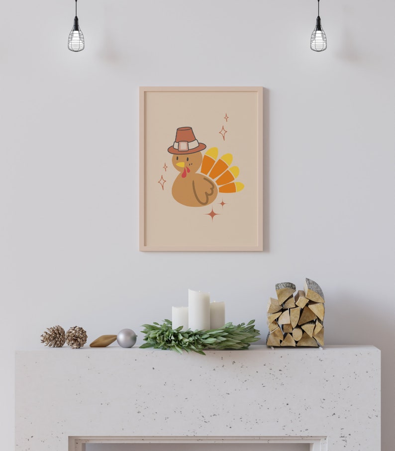 Thanksgiving Wall Art Print Turkey Decor Cute Turkey Wall - Etsy