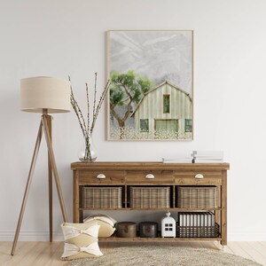 Farmhouse Barn Print, Rustic Wall Art, Country Decor, Vintage Style ...