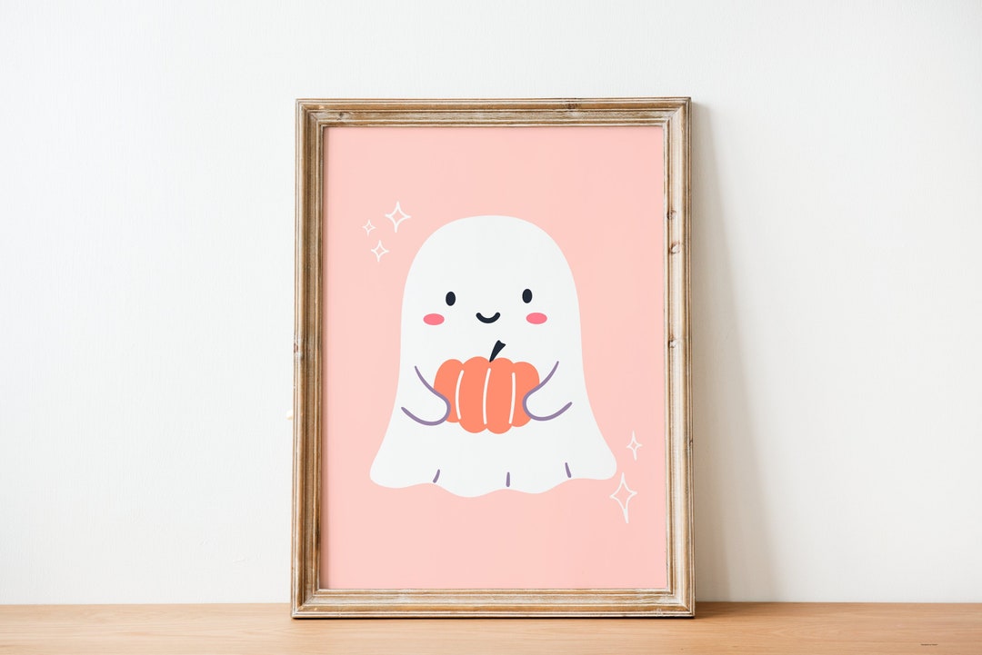 Cute Ghost Print, Ghost Printable, Pink Prints, Halloween Decor ...