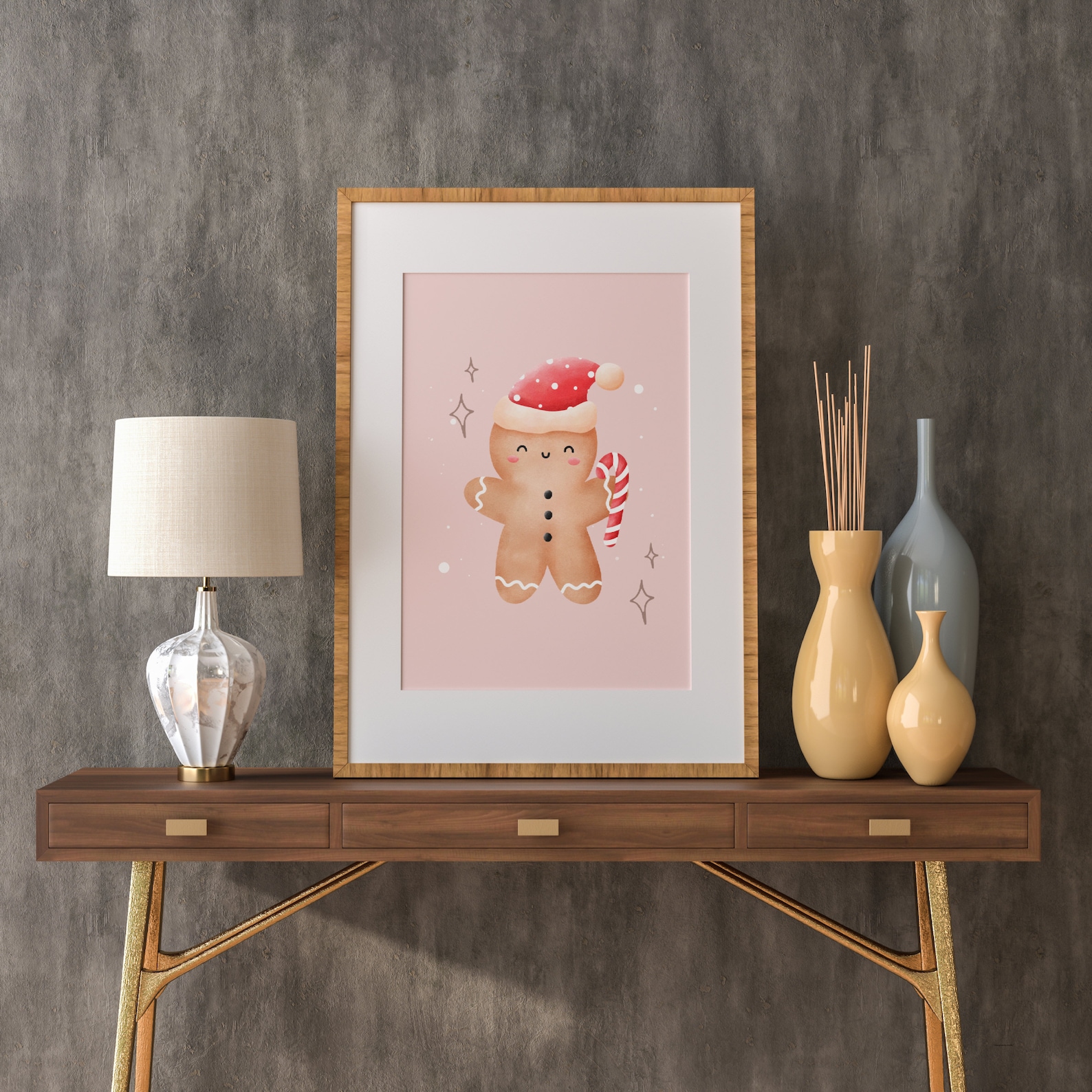 Gingerbread Man Wall Art Holiday Decor Christmas Prints - Etsy