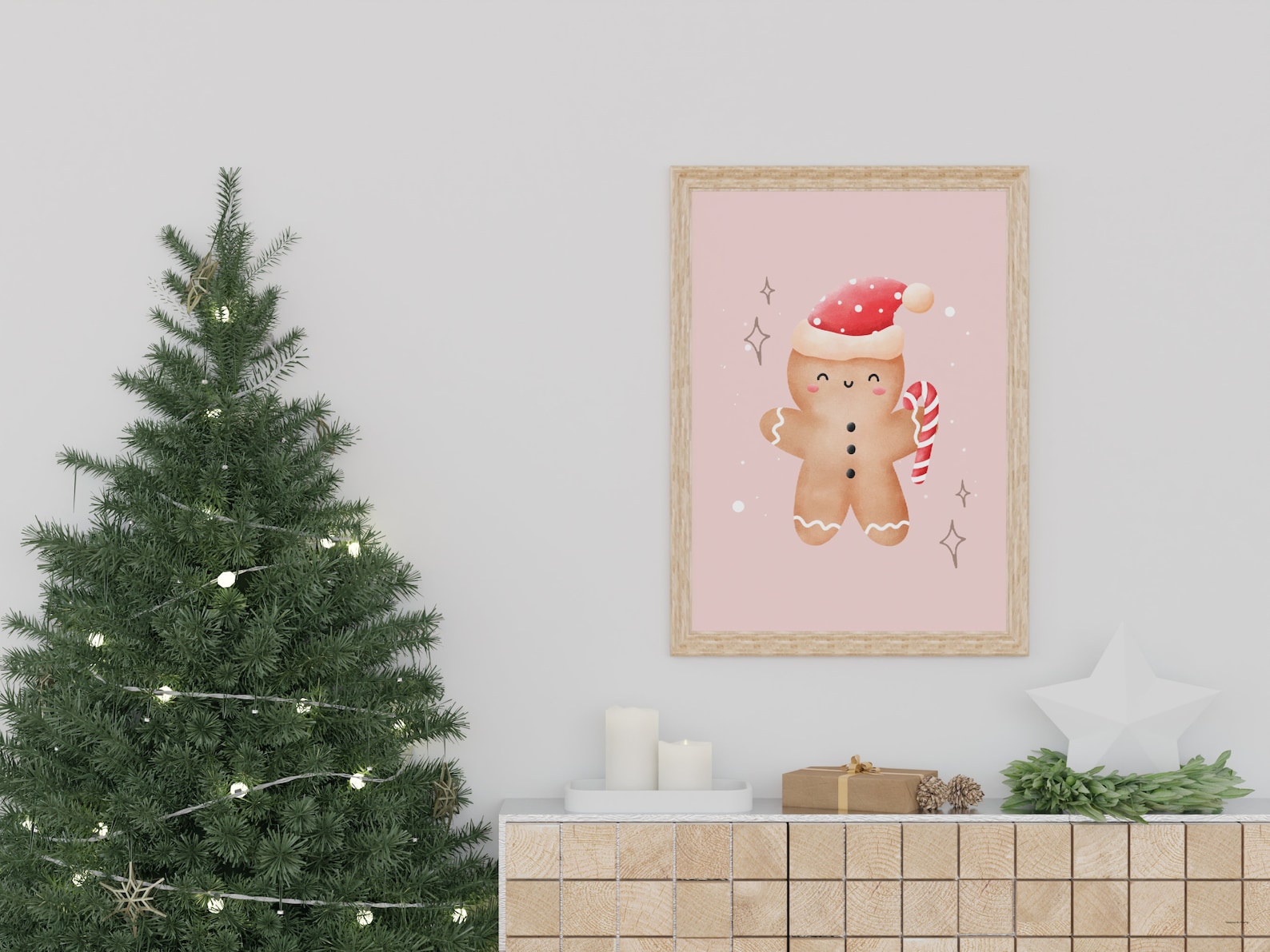 Gingerbread Man Wall Art, Holiday Decor, Christmas Prints, Gingerbread ...