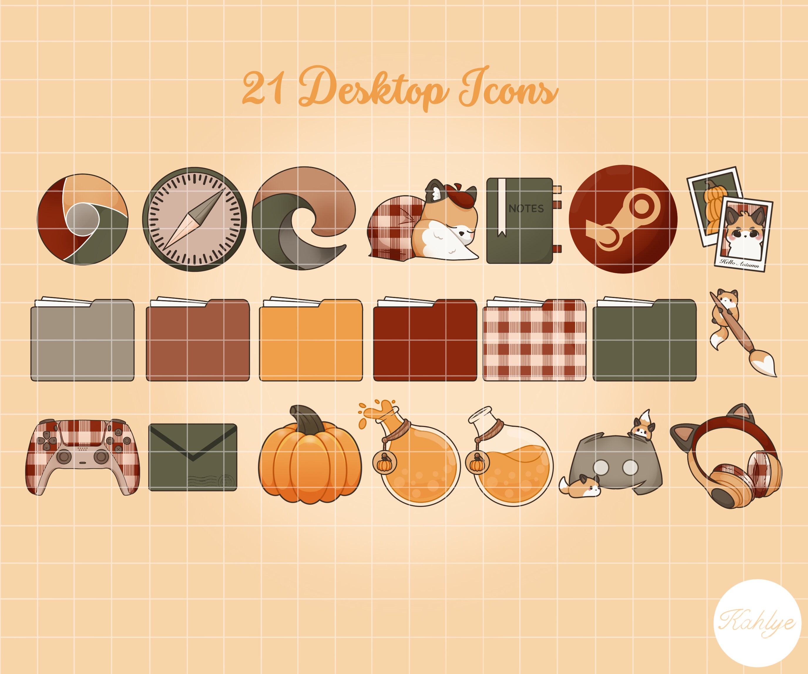 Autumn 2023 Theme for Windows and Mac, Cute Wallpaper and Icons ...
