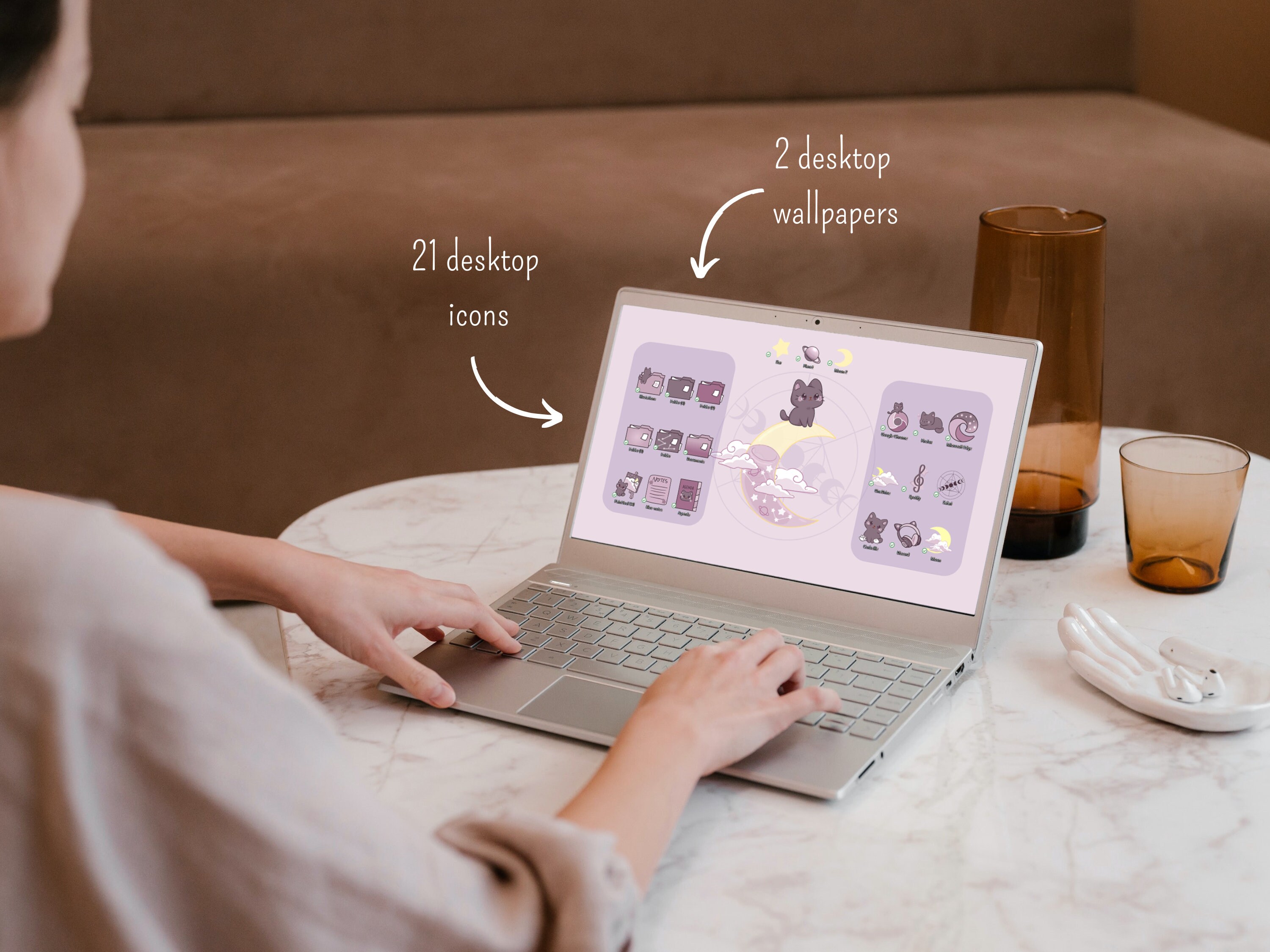 Windows and Mac Celestial Theme, Cute Desktop Icons and Wallpapers ...