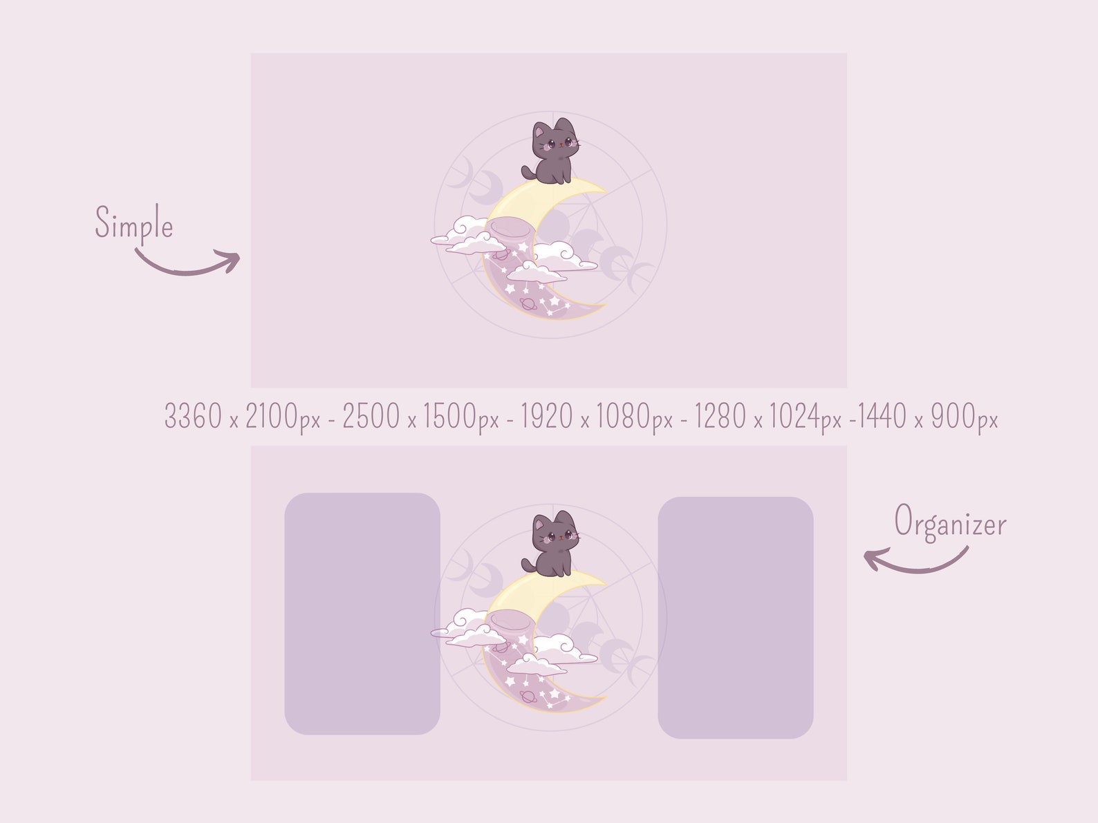 Windows and Mac Celestial Theme, Cute Desktop Icons and Wallpapers ...