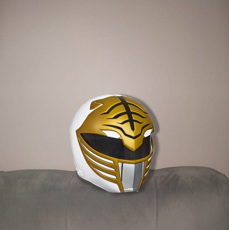 MMPR White Power Ranger Helmet Cosplay 3D Printed Fan Art - Etsy