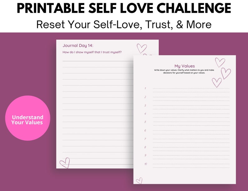 21-day Self Love Challenge, Self Care, Journal Prompts - Etsy