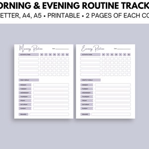 Morning and Evening Routine Tracker, Morning Habits, Evening Habits ...