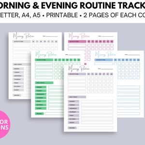 Morning and Evening Routine Tracker, Morning Habits, Evening Habits ...