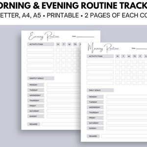 Morning and Evening Routine Tracker, Morning Habits, Evening Habits ...