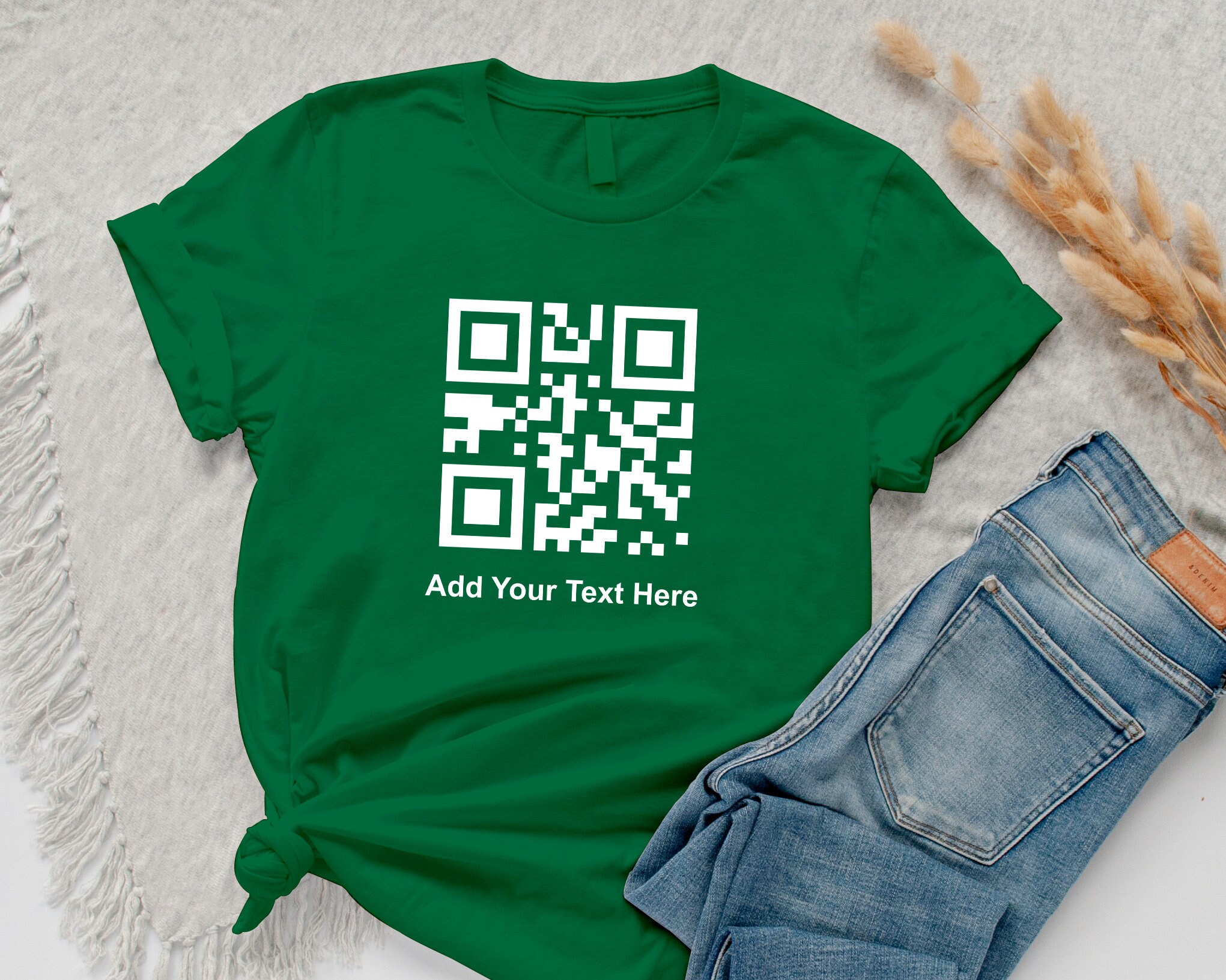 Personalised QR Code T Shirt, Custom Scannable Qr Code Shirts, Printed ...