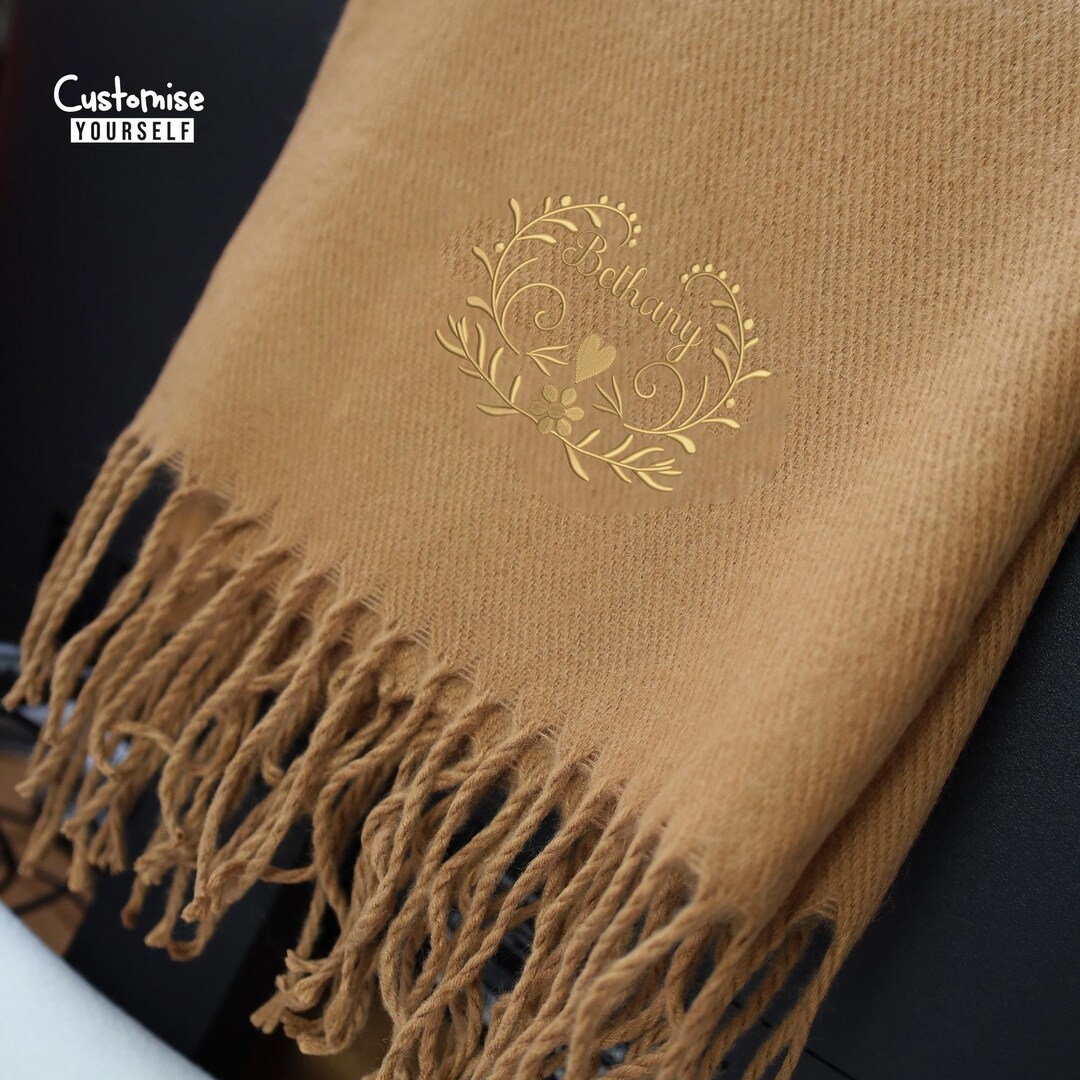Custom Embroidered Scarf, Personalised Name Woven Scarves, Classic ...