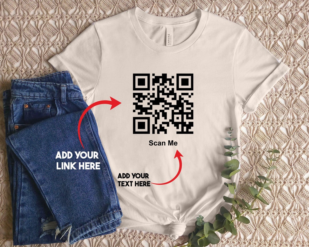 Personalised QR Code T Shirt, Custom Scannable Qr Code Shirts, Printed ...