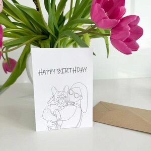 Personalised Line Art Greeting Cards, Sketch From Photo Birthday Card ...