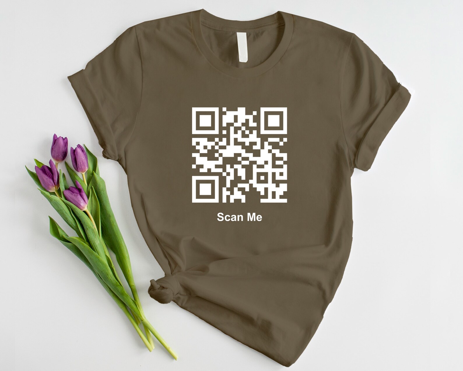 Personalised QR Code T Shirt, Custom Scannable Qr Code Shirts, Printed ...