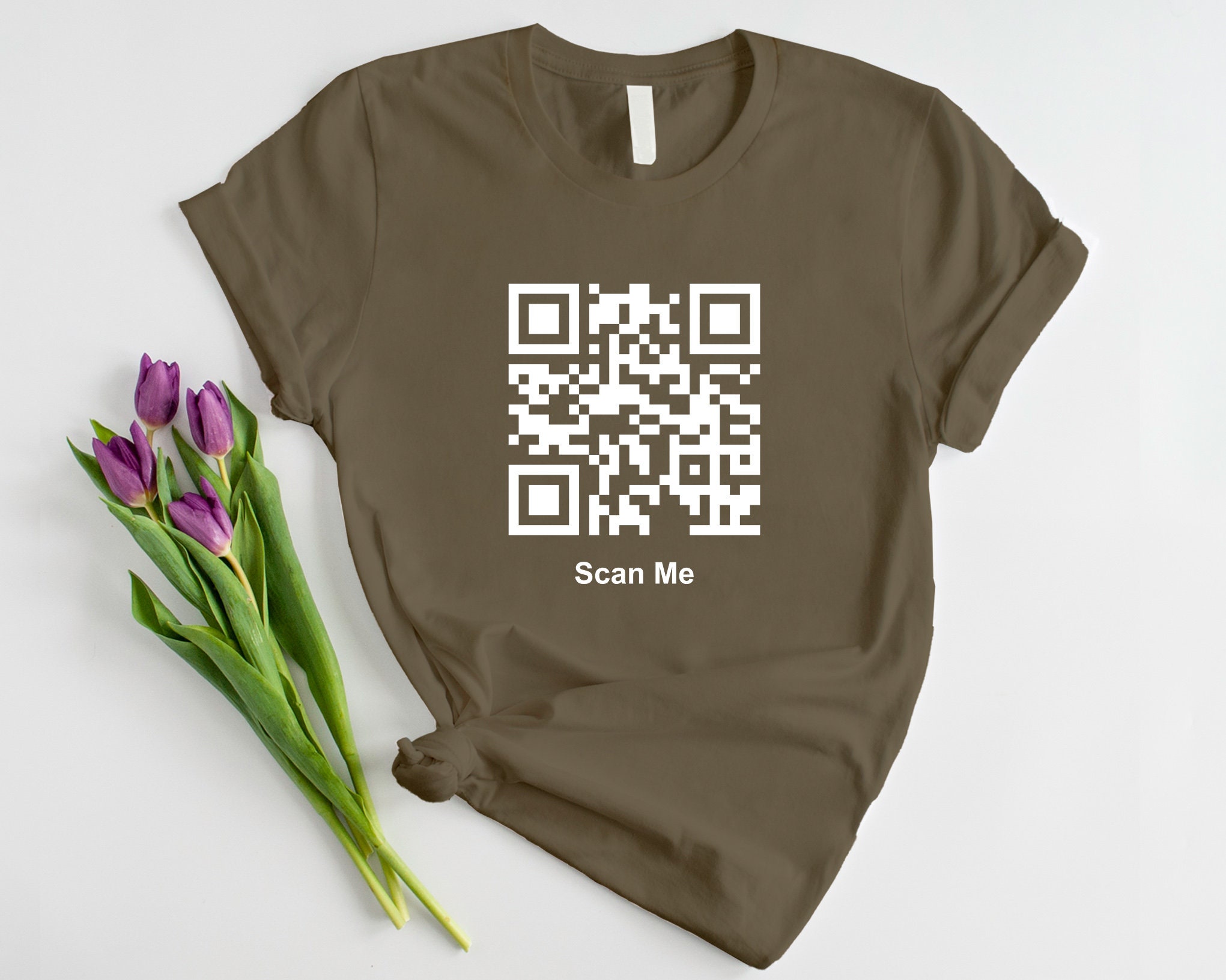 Personalised QR Code T Shirt, Custom Scannable Qr Code Shirts, Printed ...