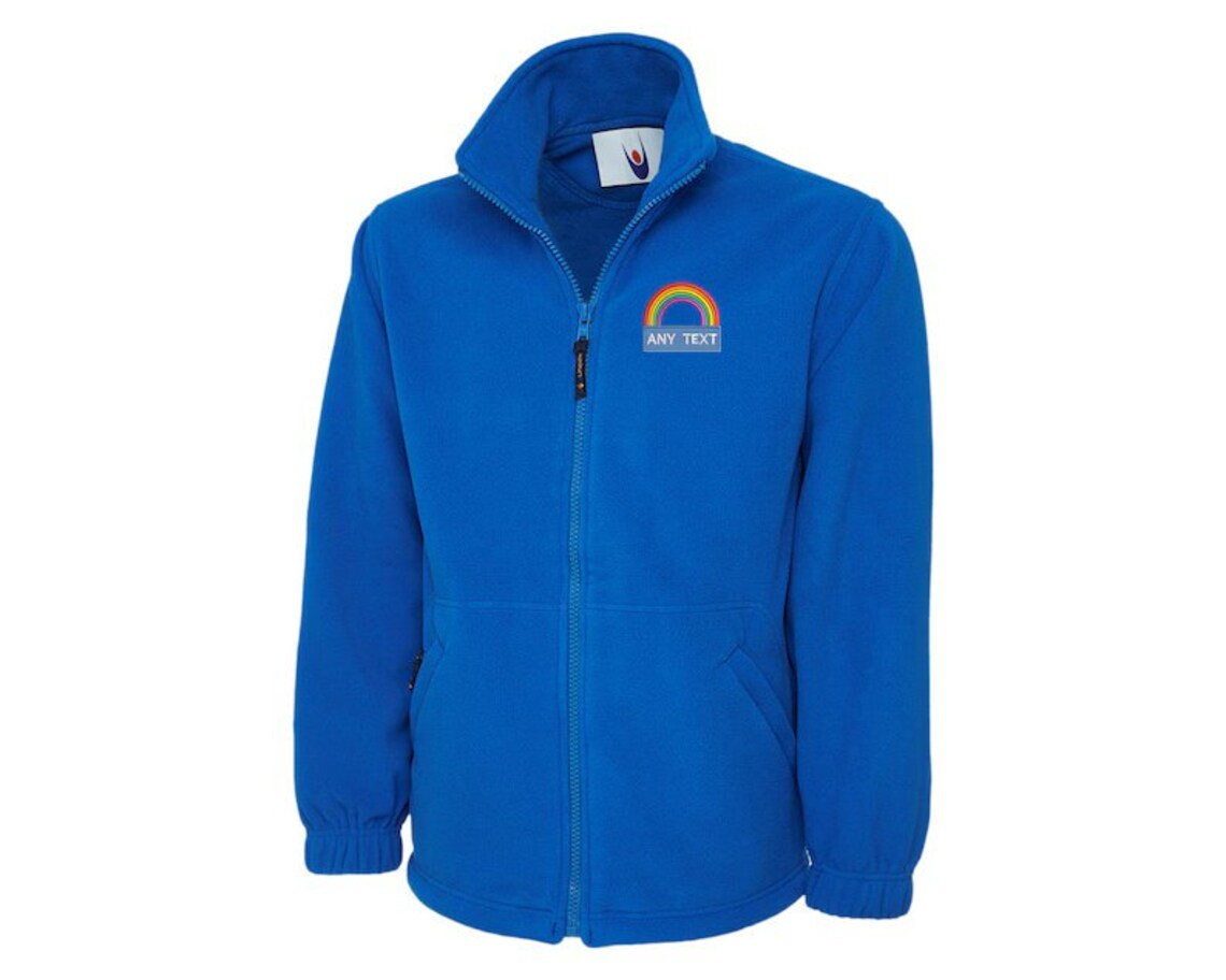 Personalised Nurse Fleece Jacket, Embroidered Any Text Rainbow Fleece ...