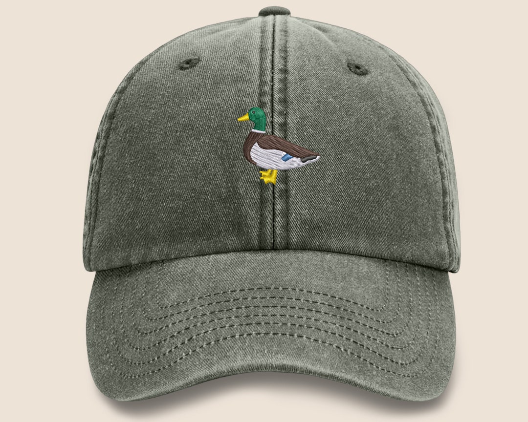 Cotton Vintage Hat, Duck Embroidery Comfort Colors Baseball Cap ...
