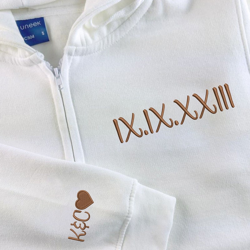 Embroidered Zip up Hoodie - Etsy