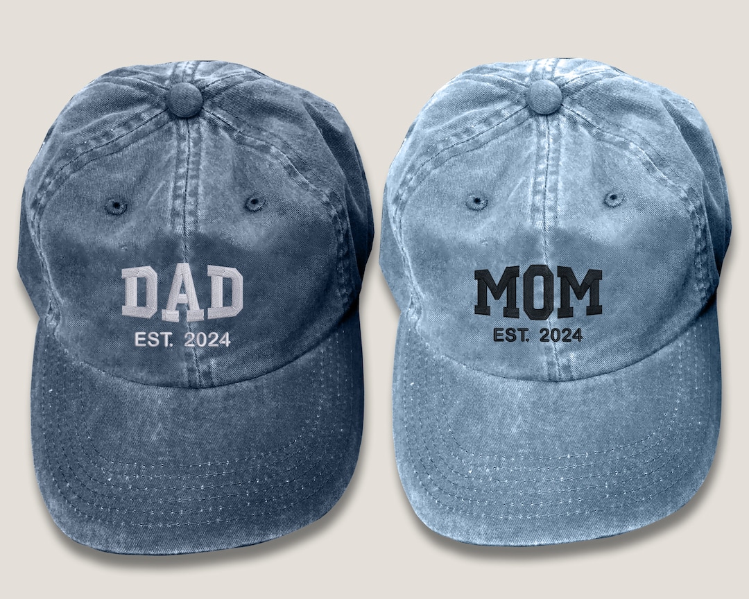Custom Dad Embroidered Vintage Caps, Personalised Est Date Dad Hats ...