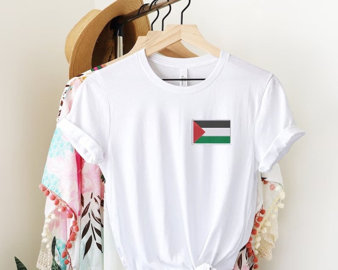 Palestine Flag Shirt Embroidered Monogrammed Palestine Flag T - Etsy